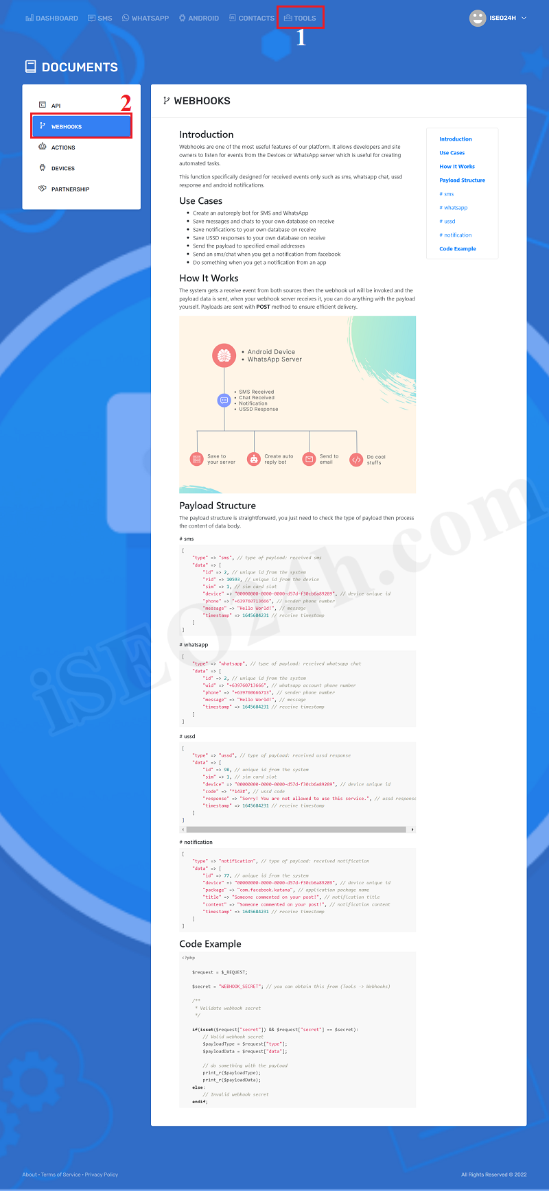 Where Do I Can See The Document About API And Webhooks SmsMk365 